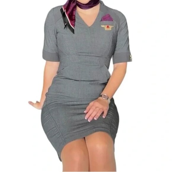 Delta | Dresses | Delta Airlines Uniform Dress Flight Attendant Sz8 ...